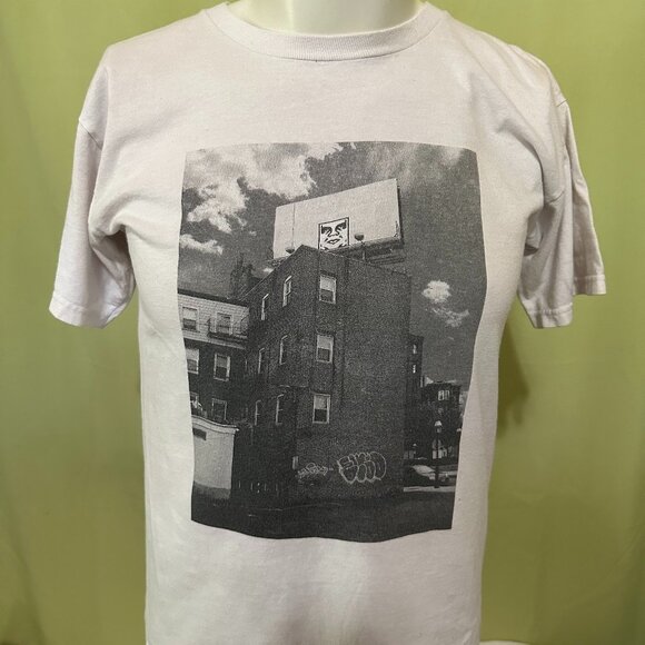 Obey | Shirts | Obey Building Billboard Logo Mens White T Shirt Small ...